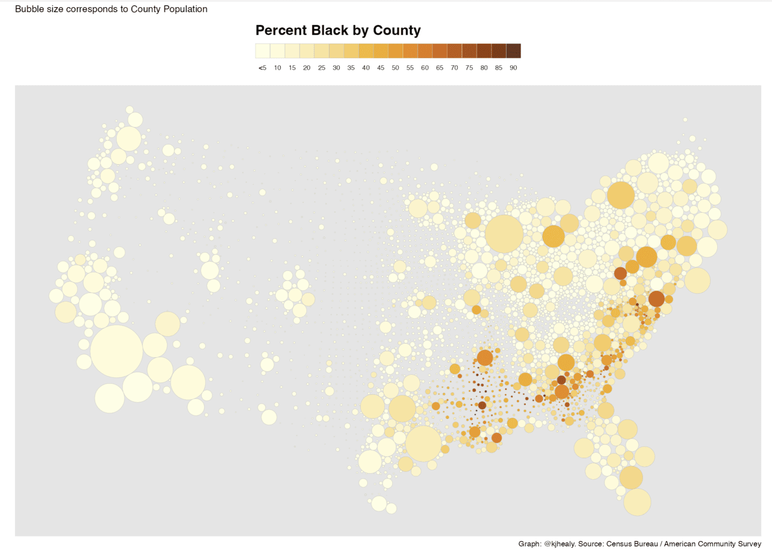Hey! Here’s some R code to make colored maps using circle sizes ...